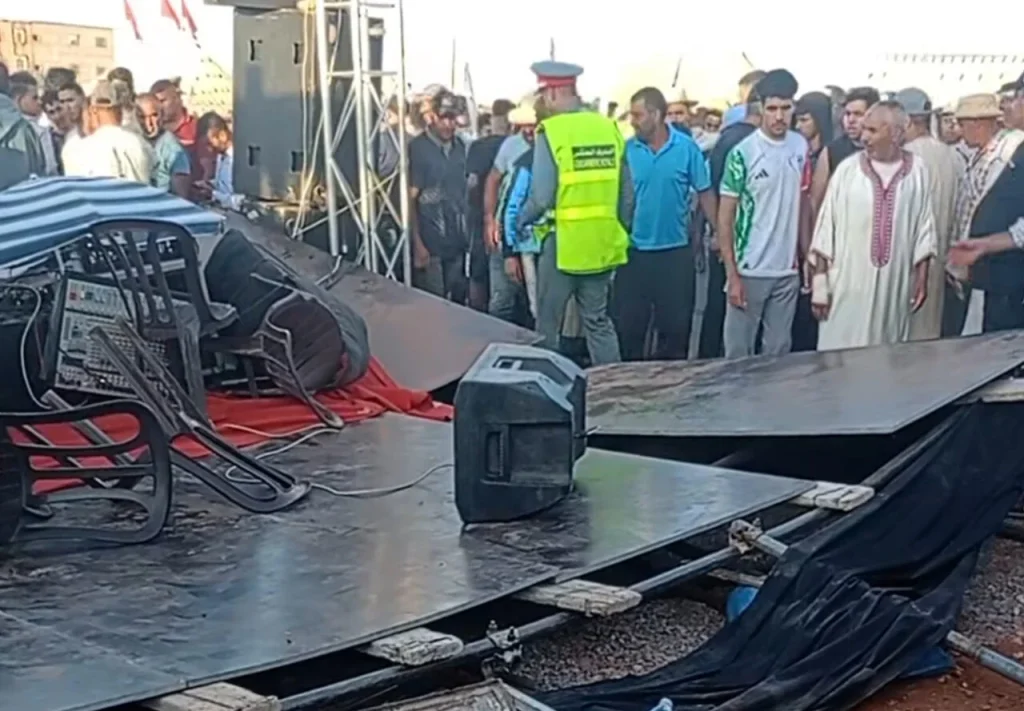 تفاصيل حادث إنهيار منصة بموسم بويا عمر – Zagora Press – زاكورة بريس